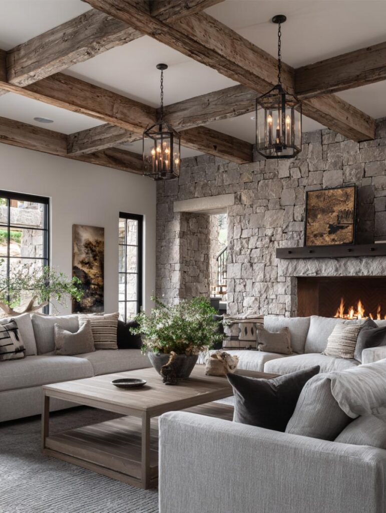 40 Luxury $100K+ Rustic Transitional Living Rooms – Home Stratosphere