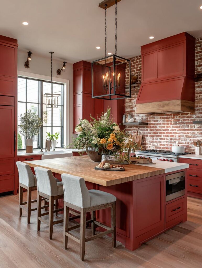 35 Top Trending Red Modern Farmhouse Kitchen Designs for 2026 – Home ...