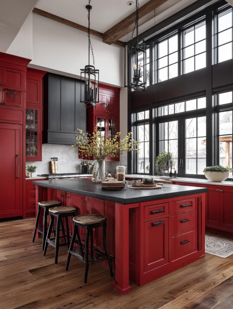35 Top Trending Red Modern Farmhouse Kitchen Designs for 2026 – Home ...