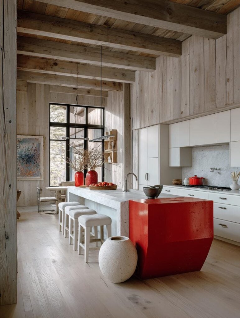 50 Gorgeous Red + White Rustic Kitchen Designs that Cost $100K or More ...