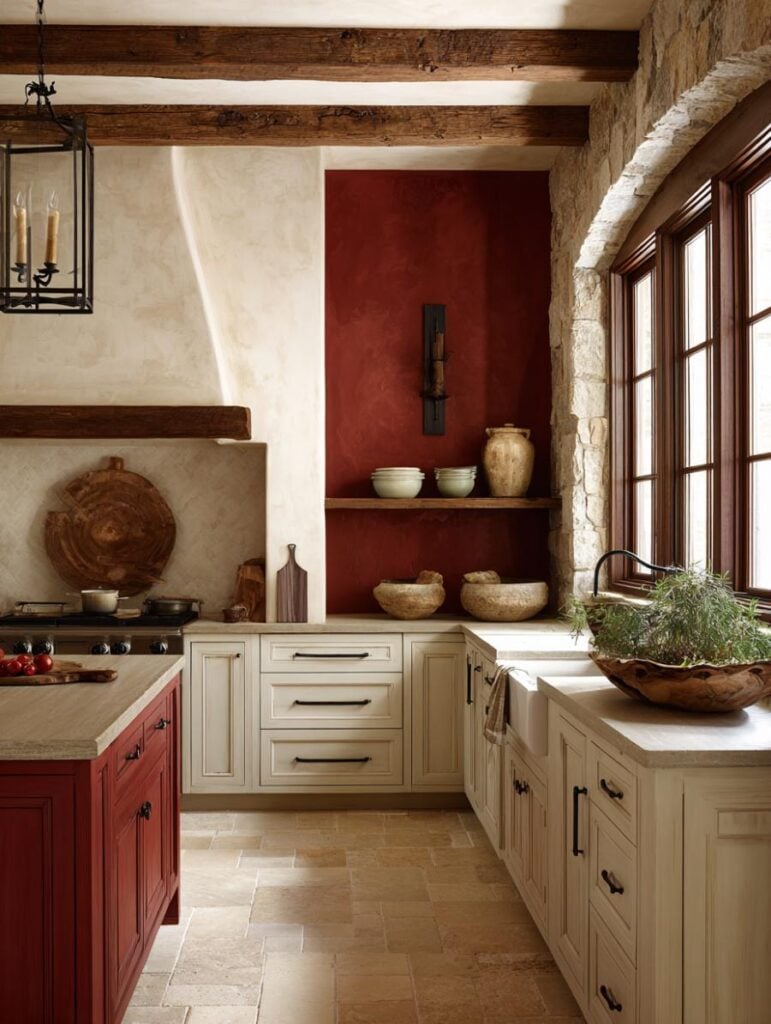 50 Gorgeous Red + White Rustic Kitchen Designs that Cost $100K or More ...