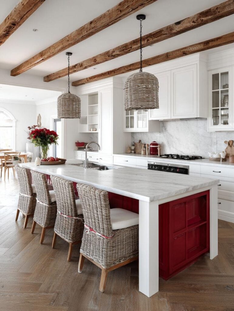 50 Gorgeous Red + White Rustic Kitchen Designs that Cost $100K or More ...