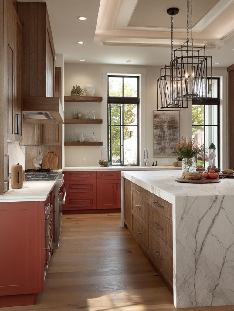 50 Gorgeous Red + White Rustic Kitchen Designs that Cost $100K or More ...
