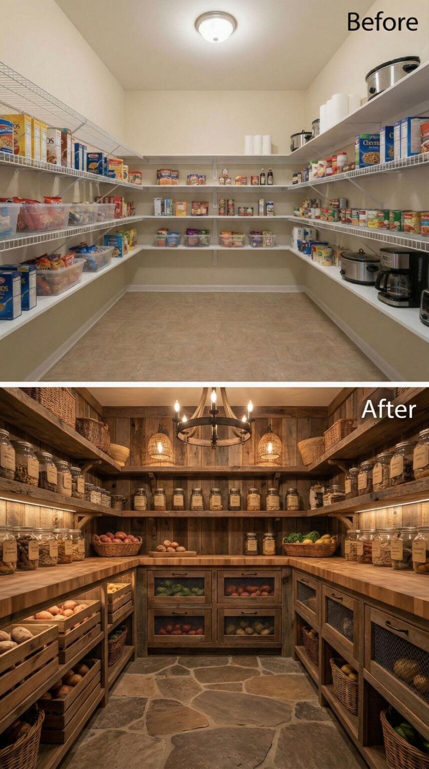 33 Ultimate Before & After Kitchen Pantry Makeovers With Custom Storage ...