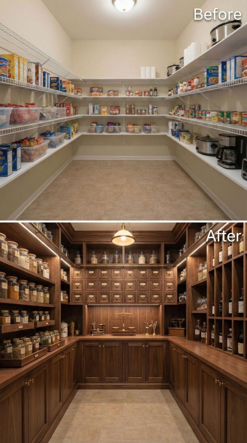 33 Ultimate Before & After Kitchen Pantry Makeovers With Custom Storage ...