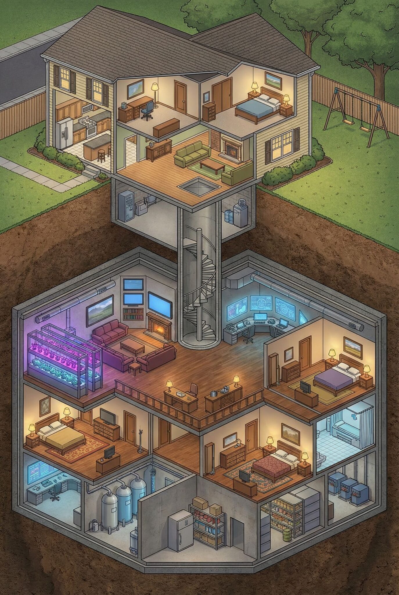 I Asked AI To Design 18 Different Bunker Designs for My Family to Live ...
