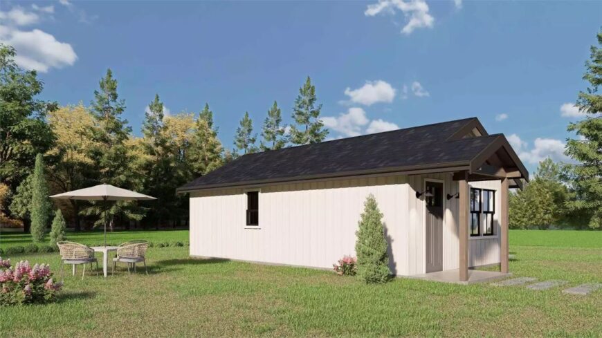Nesting Corner 1-Bedroom ADU Farmhouse for a Narrow Lot with Open Floor ...