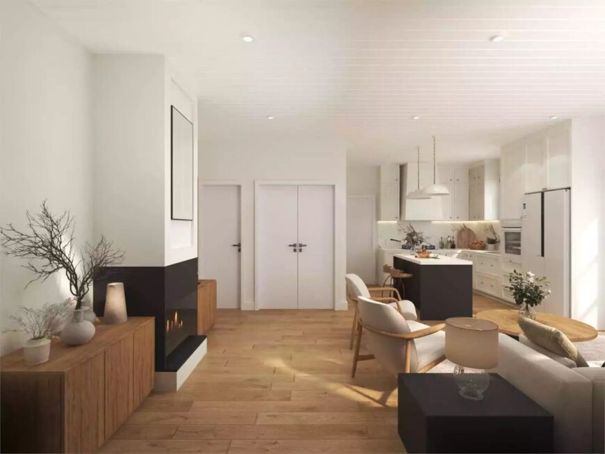Nesting Corner 1-Bedroom ADU Farmhouse for a Narrow Lot with Open Floor ...