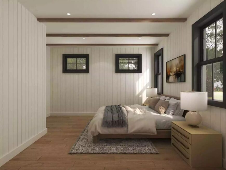 Nesting Corner 1-Bedroom ADU Farmhouse for a Narrow Lot with Open Floor ...