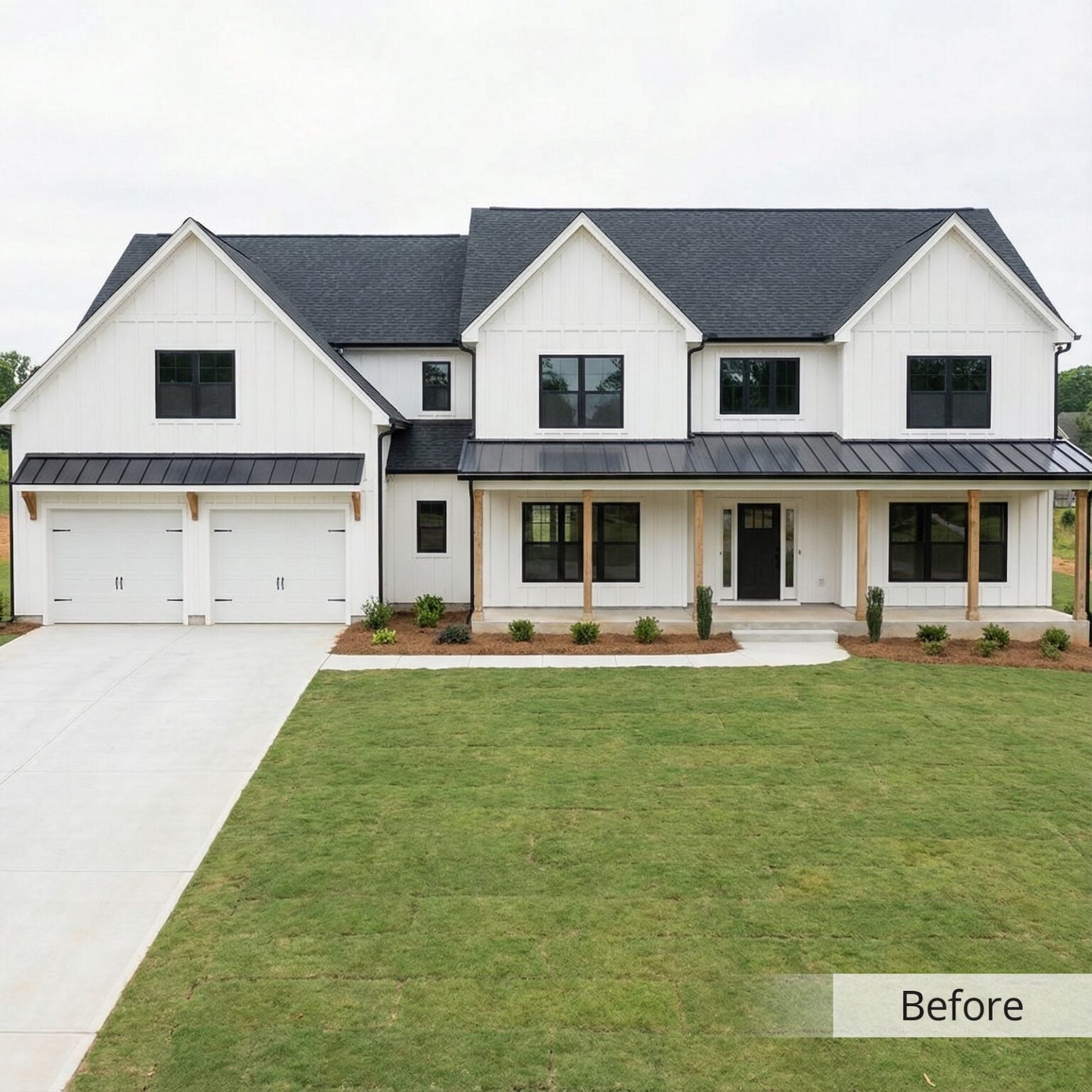 35 Before & After Modern Farmhouse Front Yard Designs – From Boring ...